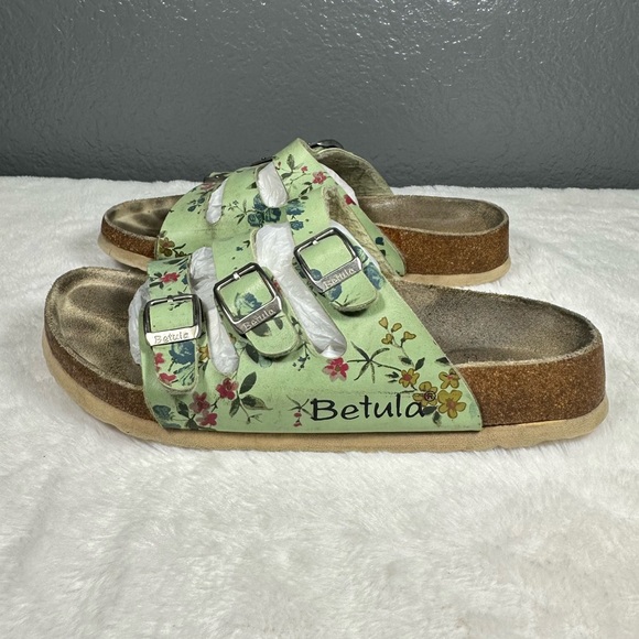 Birkenstock | Shoes | Birkenstock Betula Flowers Green Women Sandals ...